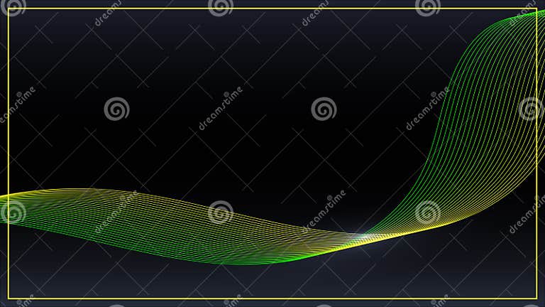 Abstract Lines Lighting Effect with Frame on Black Background Stock ...