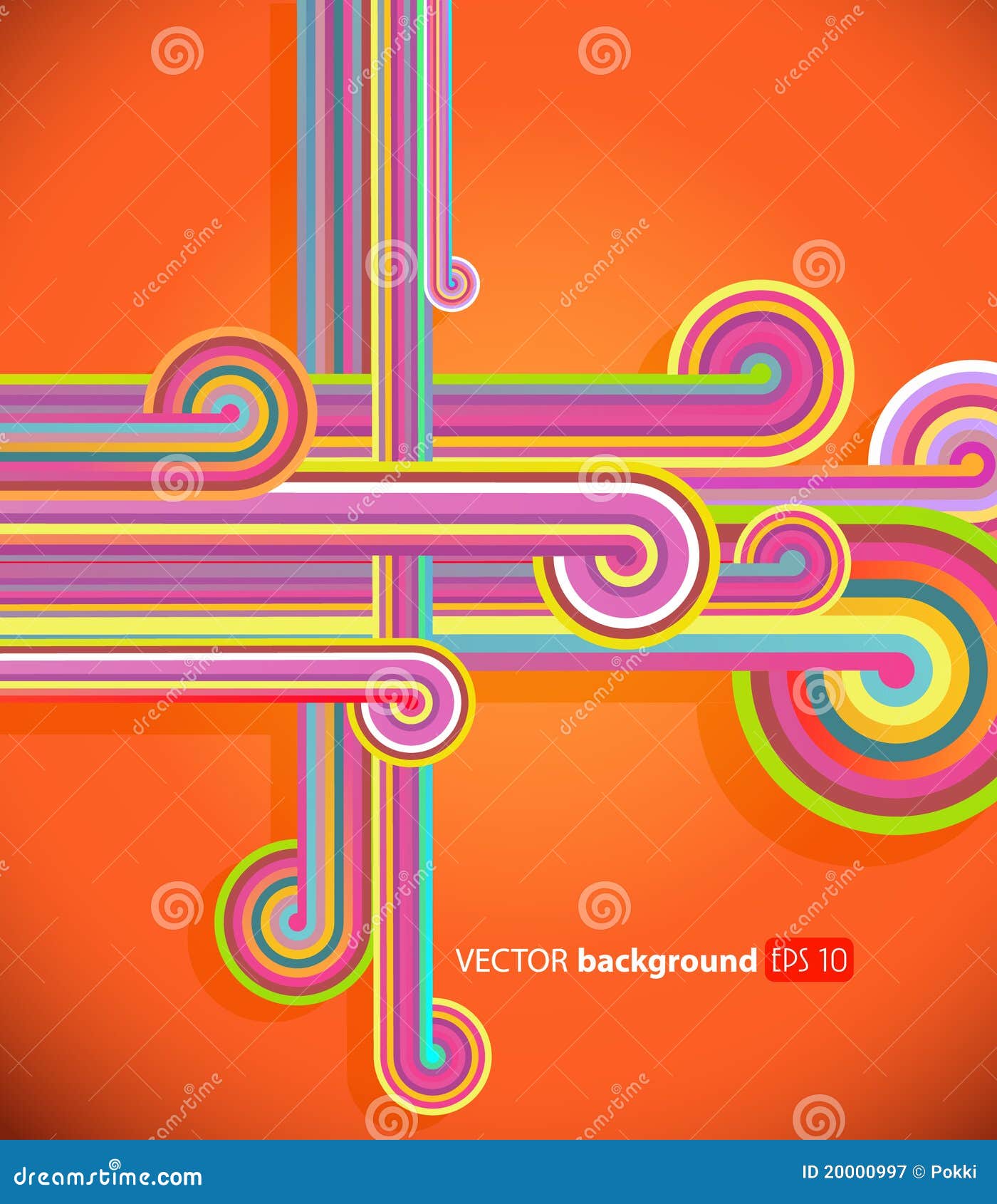 Abstract Lines with Orange Background. Stock Vector - Illustration of ...