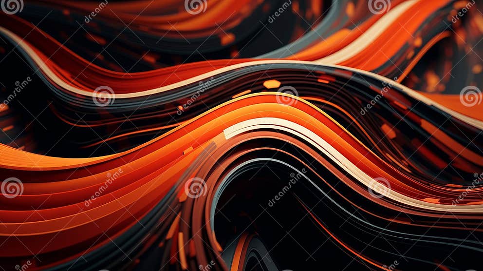 Abstract Lines and Patterns Pulsating and Moving in Sync Stock Illustration - Illustration of ...