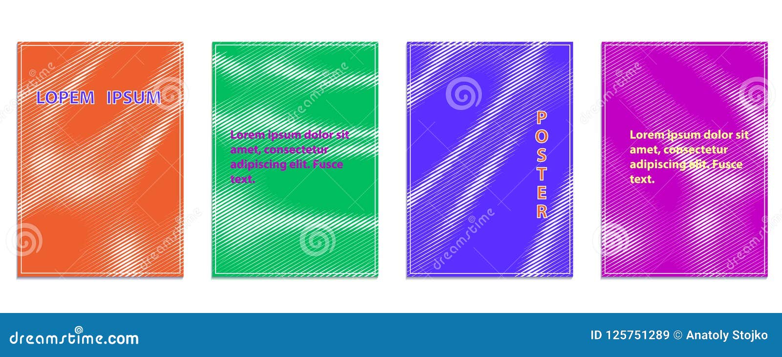 Abstract Lines Poster Design Template. Vector Templates for Placards ...