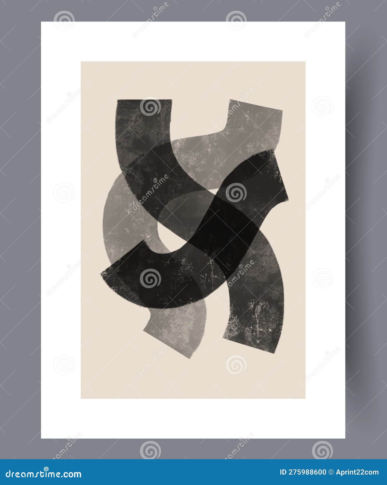 Abstract Lines Simplicity Forms Wall Art Print Stock Vector ...