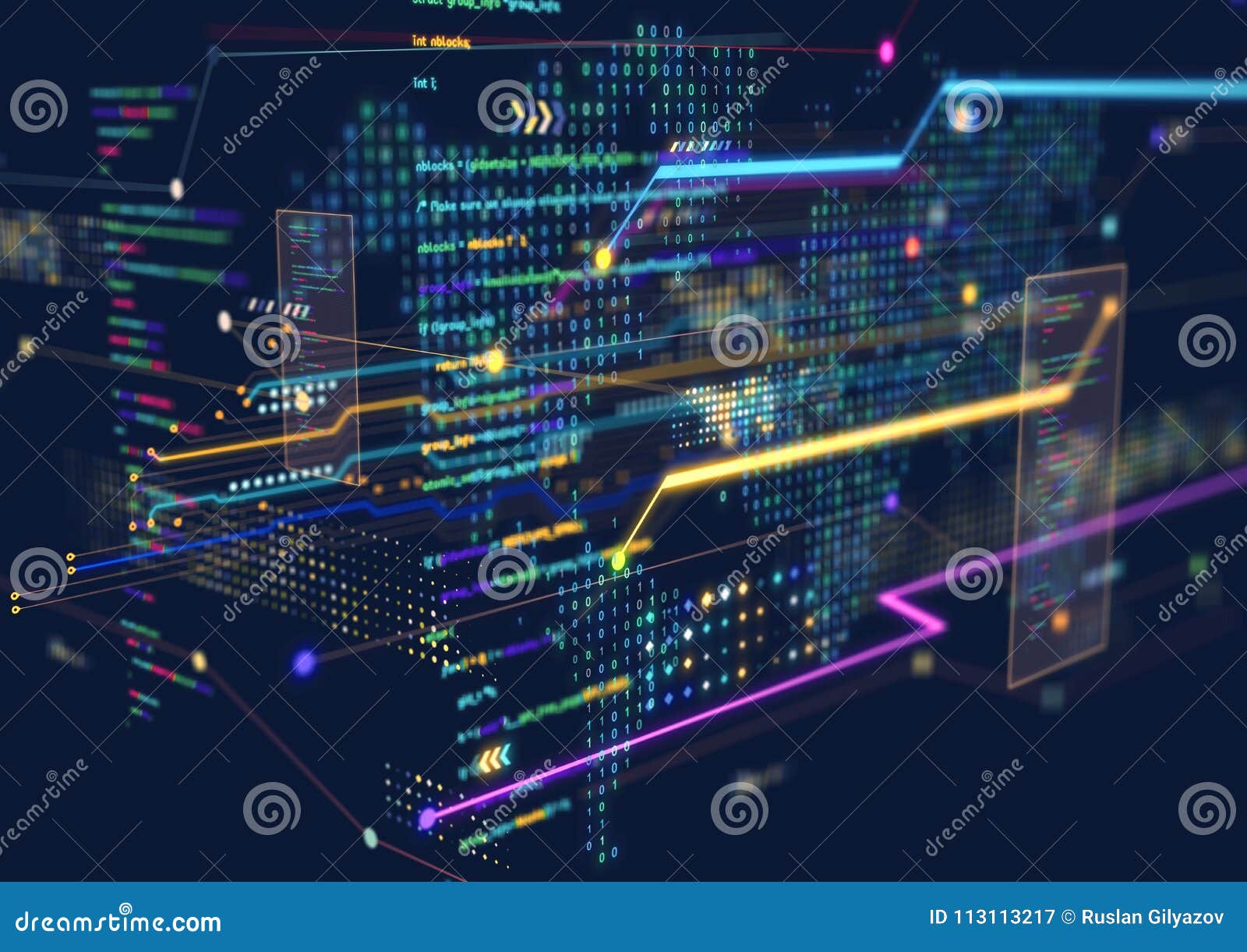 Abstract Techno Background. Stock Image - Image of electric, binary ...