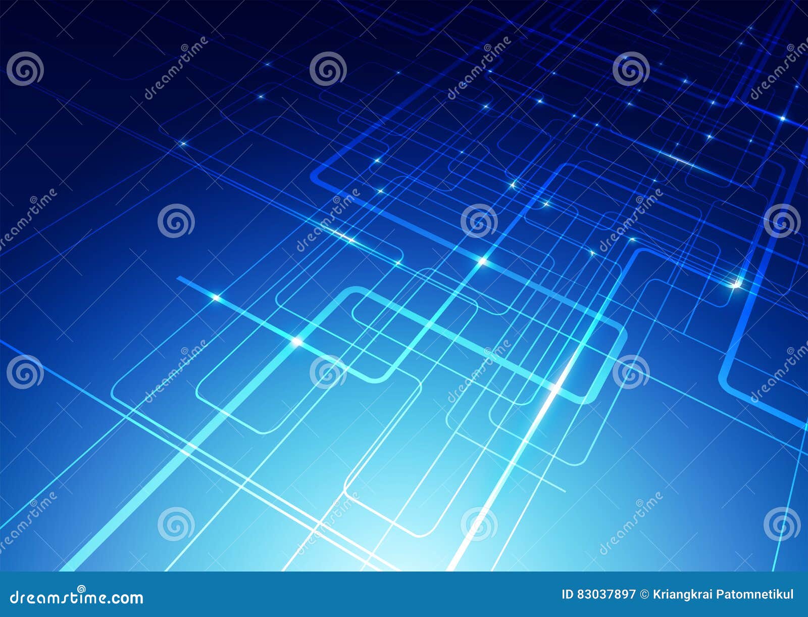 Abstract Lines Technology Blue Background Stock Vector - Illustration ...