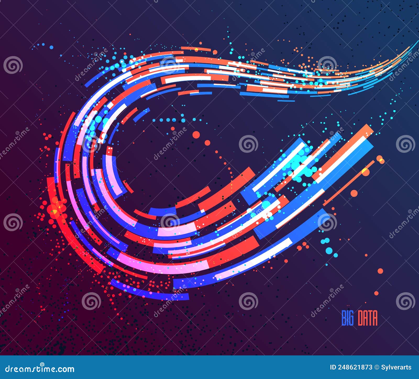 Abstract Lines Vector Background, 3D Dynamic Motion Stripes, Technology ...