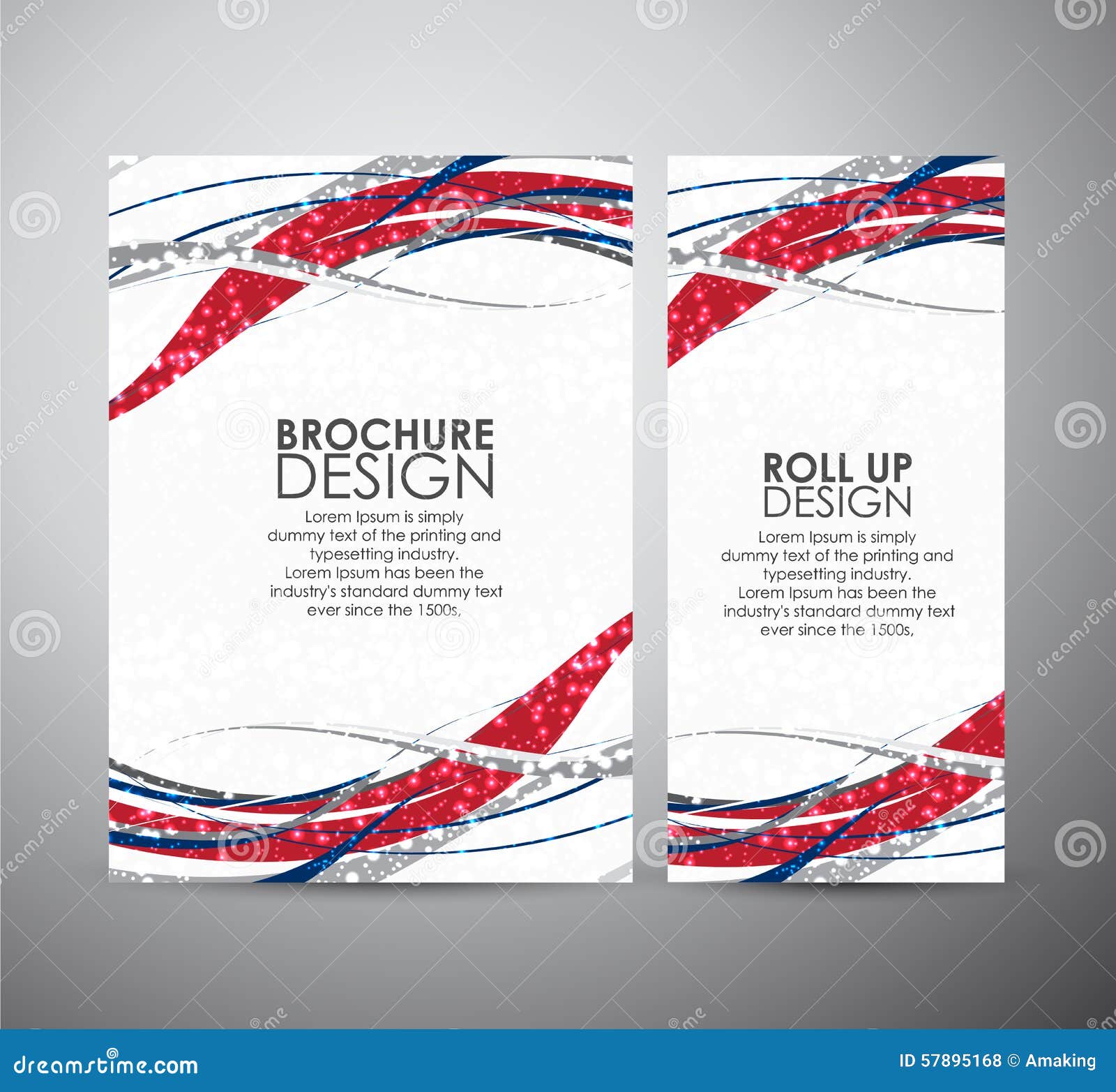 Abstract Lines Vector Brochure Business Design Template or Roll Up ...