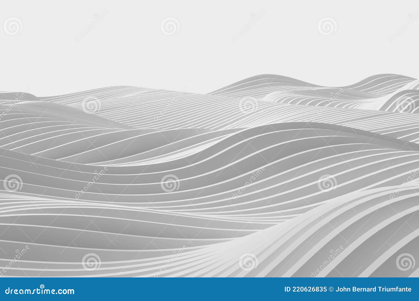 3d Abstract Parametric Landscape High Key Stock Illustration ...