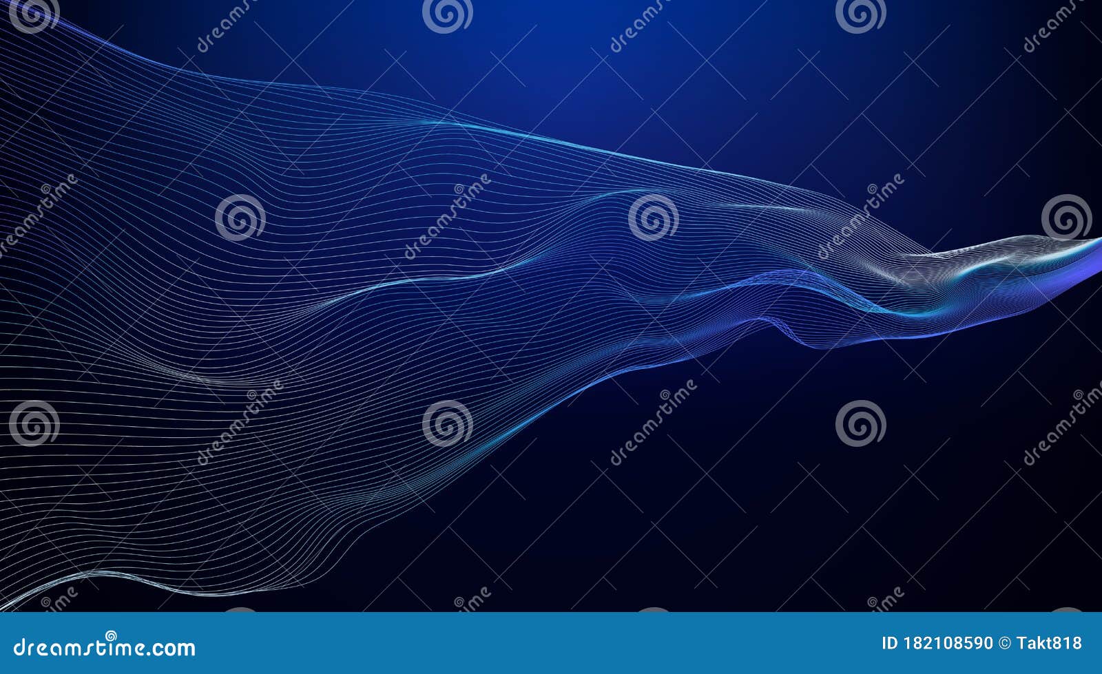 Abstract Lines and Wave Illustration on Navy Blue Stock Vector ...