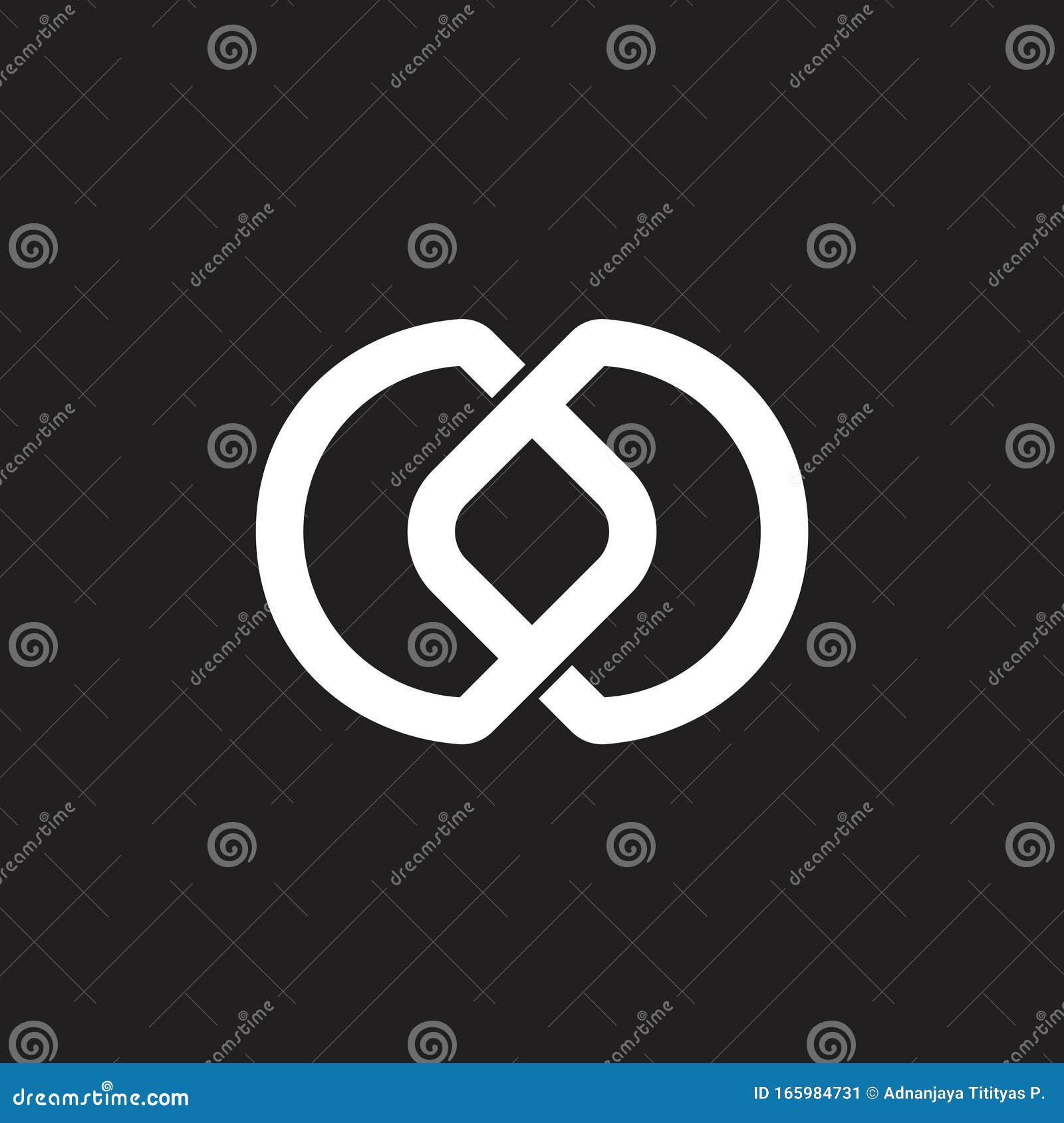 Abstract Linked Home Shape Overlapping Line Logo Vector | CartoonDealer ...