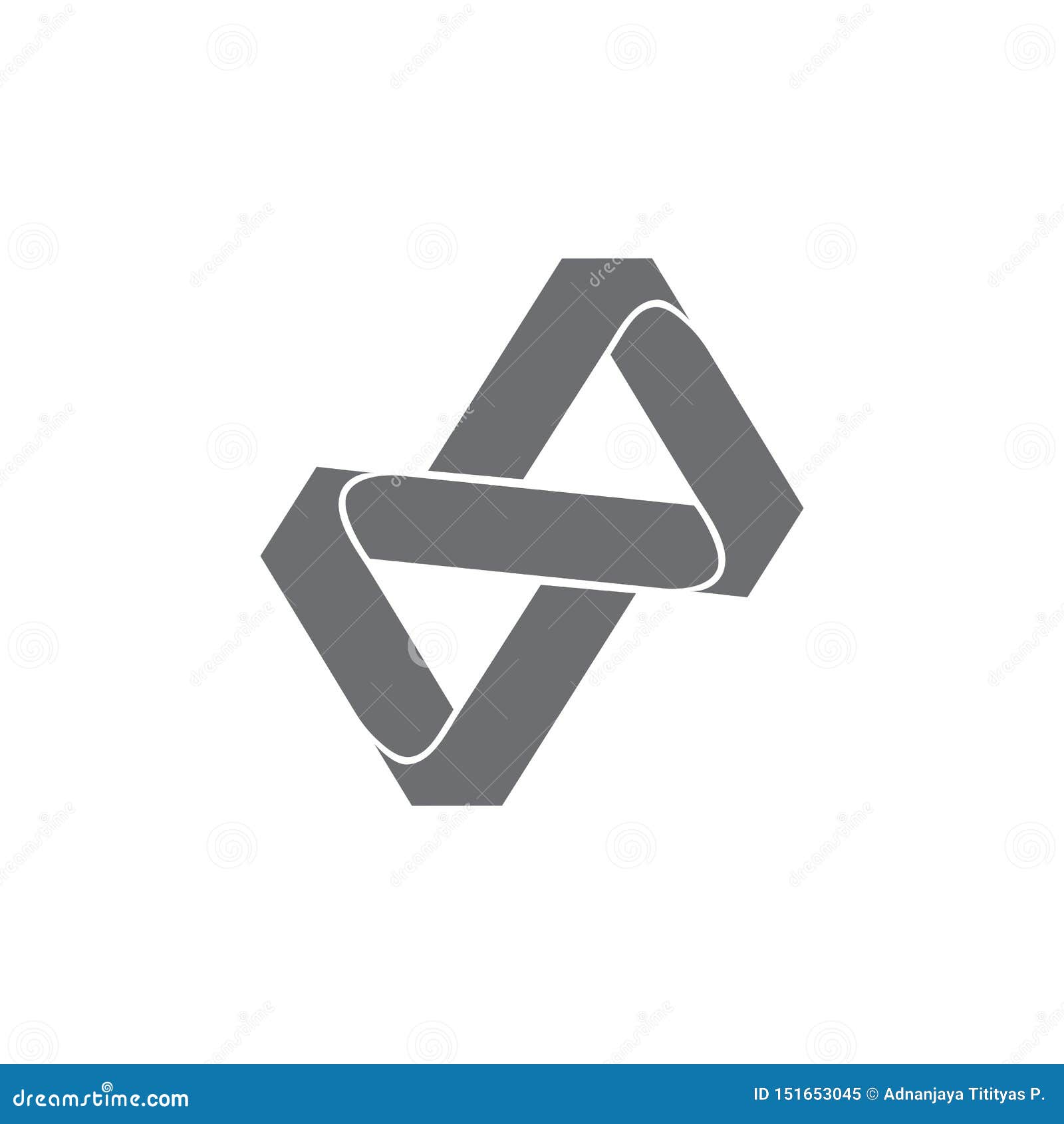 Abstract Linked Triangle Geometric 3d Logo Vector Stock Vector ...