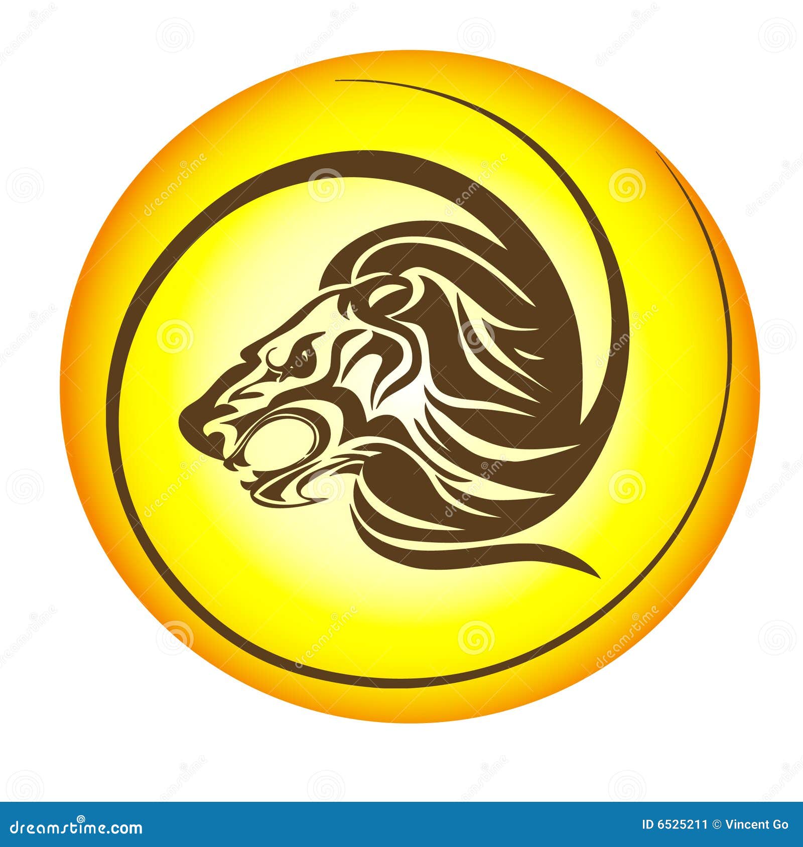Abstract lion stock vector. Illustration of vector, button - 6525211