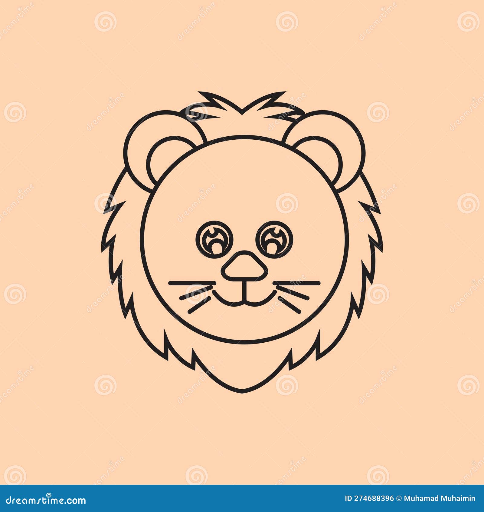 Abstract Lion Face Line Vector Logo Icon 向量例证 - 插画 包括有 要素, 图标: 274688396