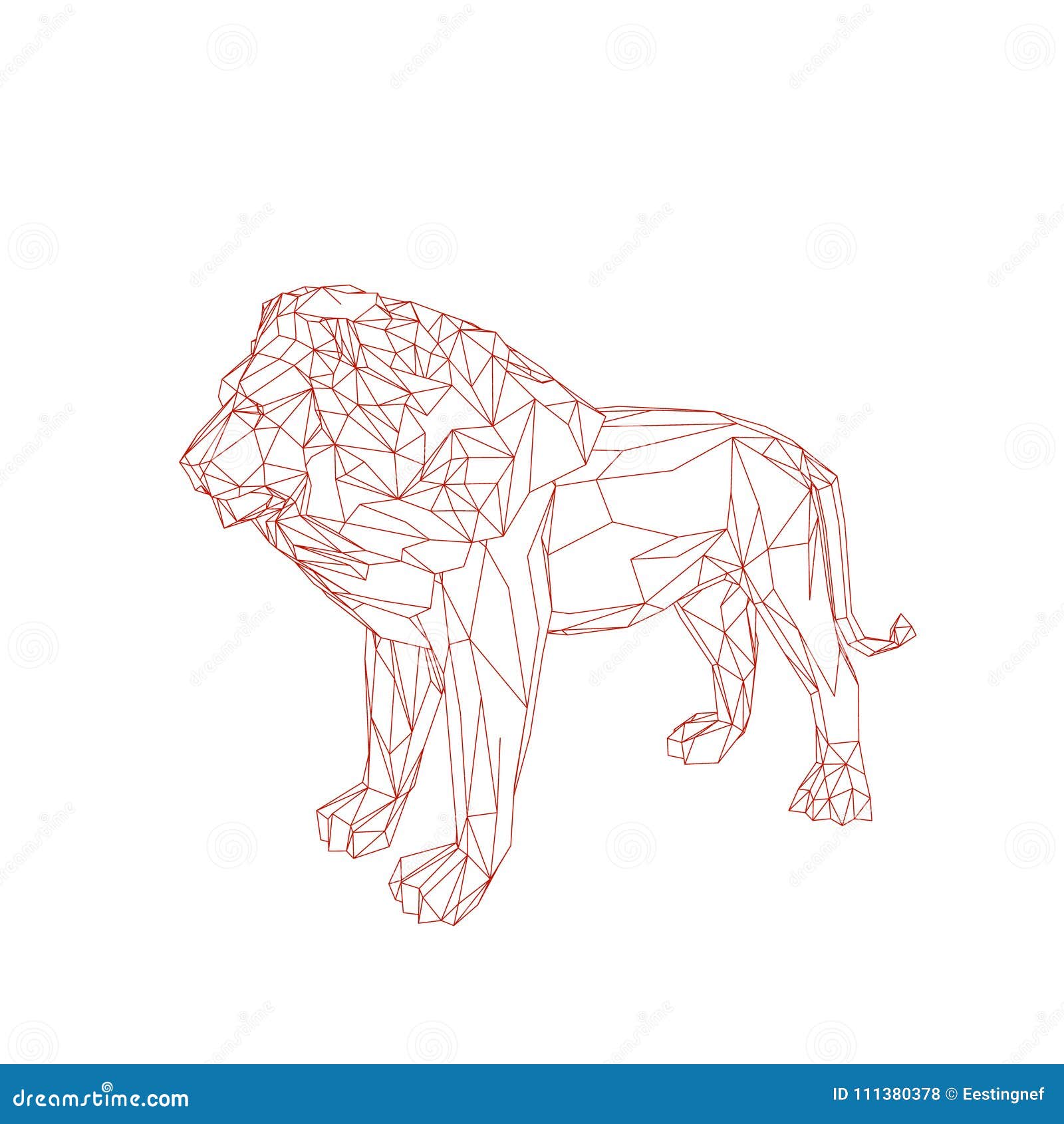 Abstract Lion. Isolated on White Background. Vector Outline ...