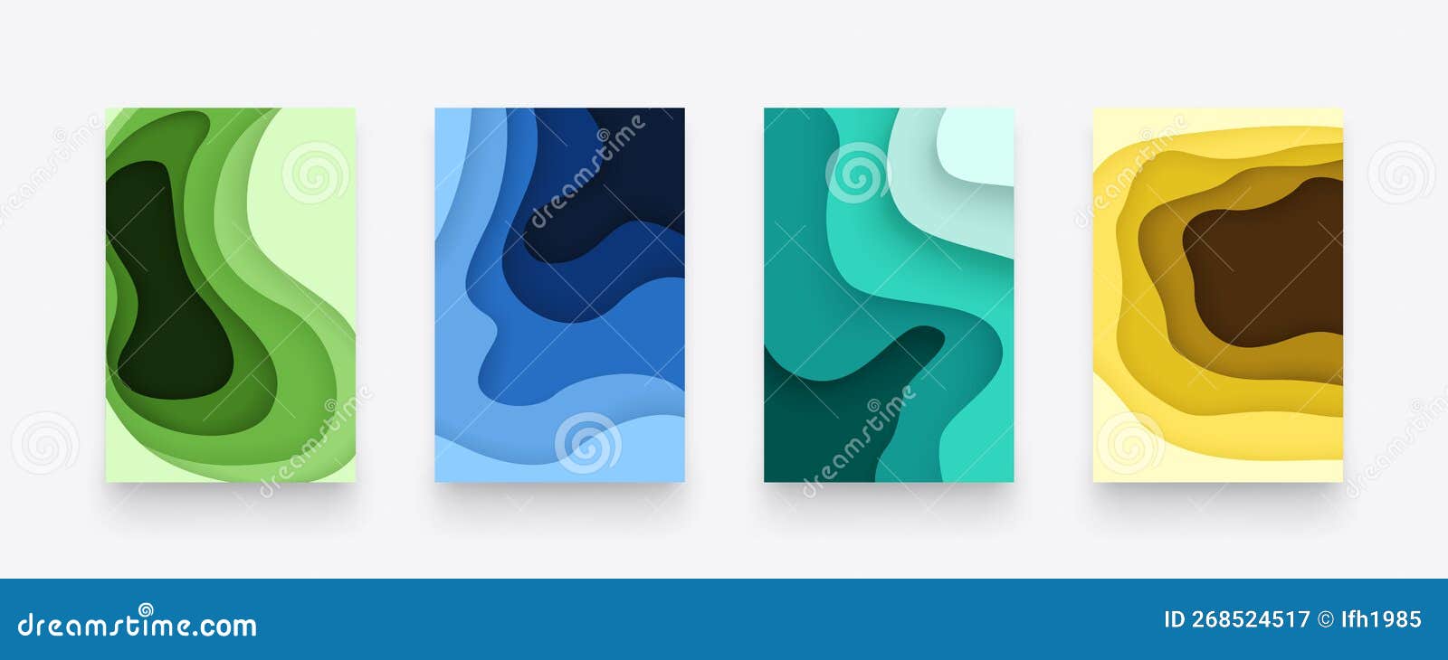Abstract Liquid Backdrop Boards Layer Design Set Stock Vector ...
