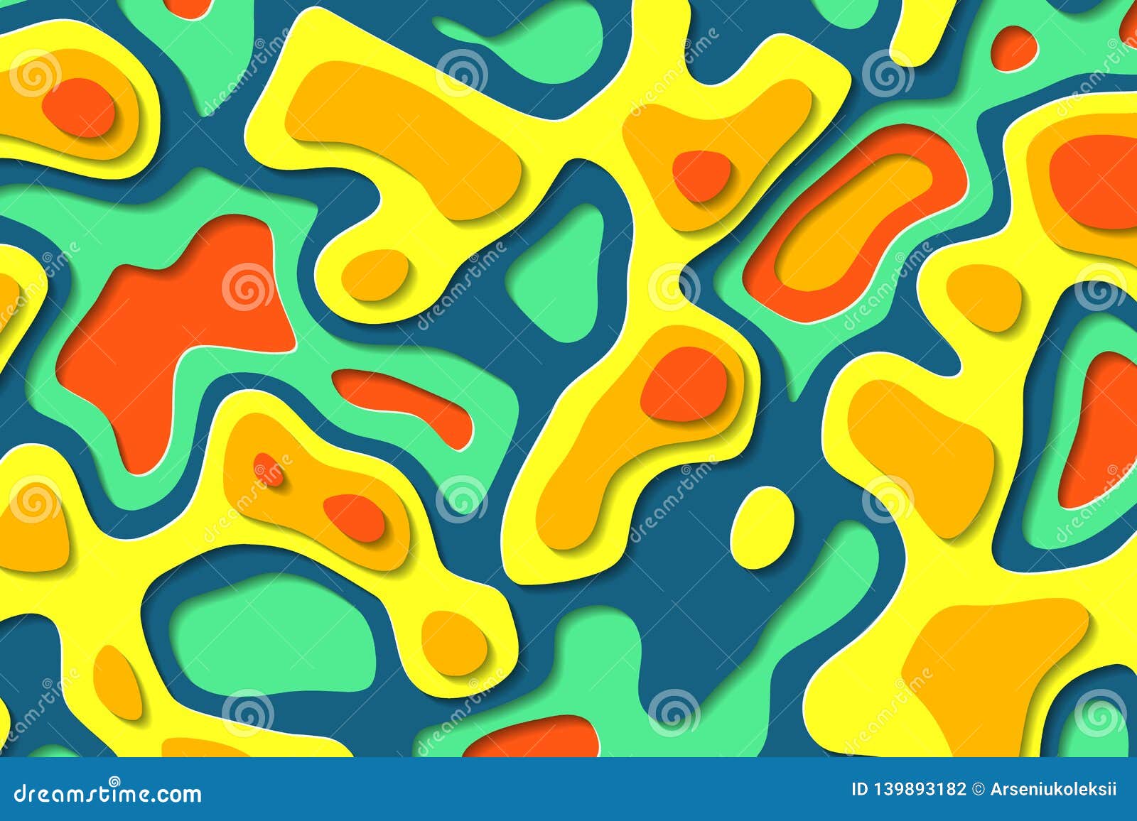 Abstract Liquid Background. Paper Cut Multi Layered Effect Stock Vector ...