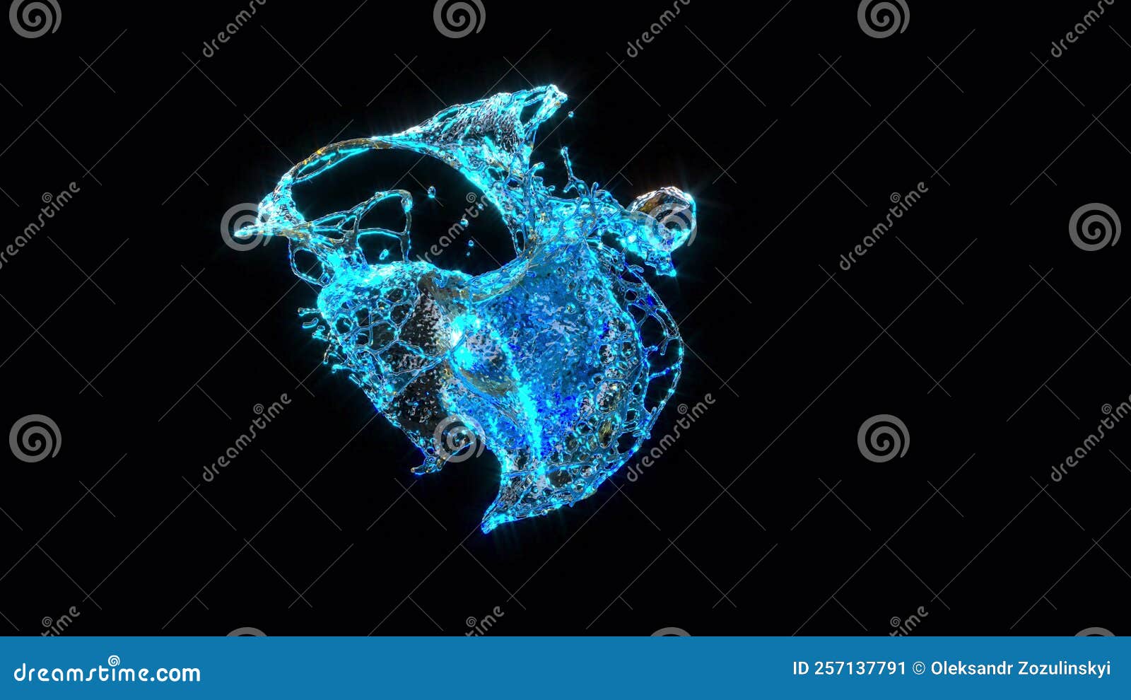 Abstract Liquid Blue Water Splash On Black Super Slow Motion 1000 FPS ...