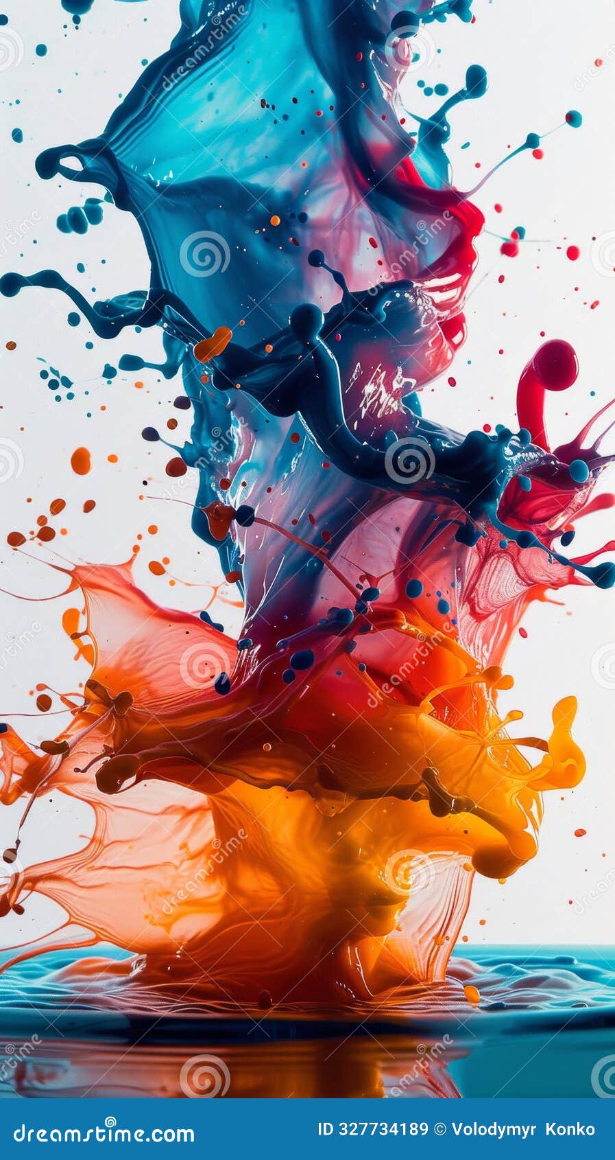 Abstract Liquid Color Splash on White Background Stock Image - Image of ...