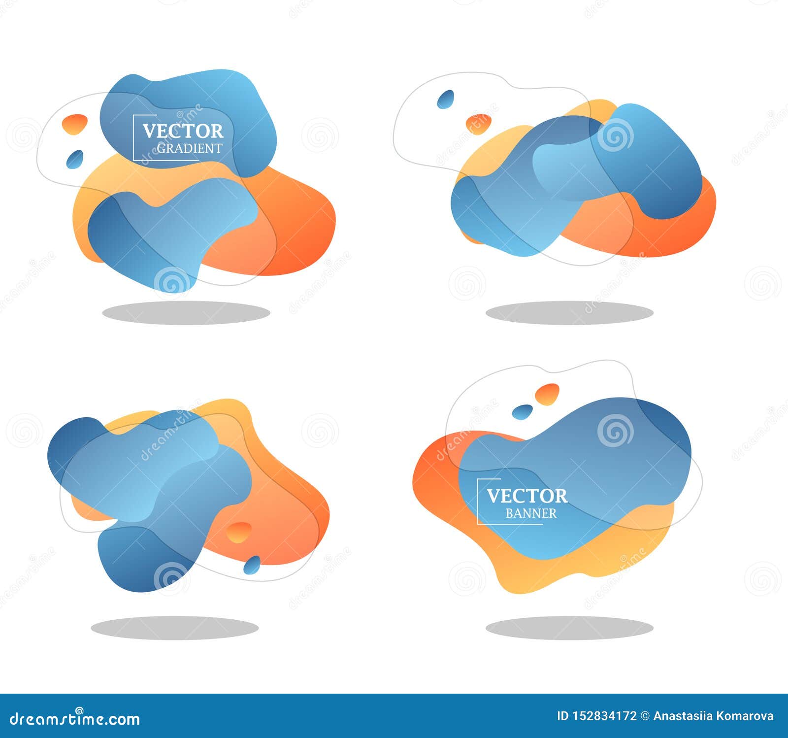 Abstract Liquid Fluid Shapes with Gradient Color. Stock Vector ...