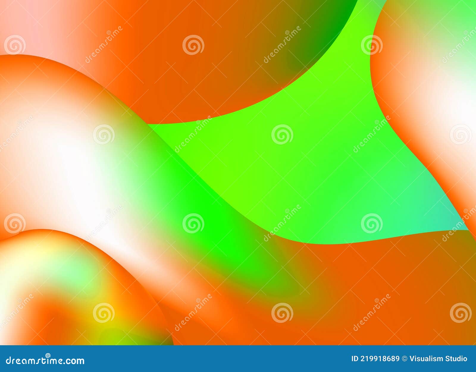 Abstract Liquid Gradient Light Green and Orange Geometric Fluid Shapes ...
