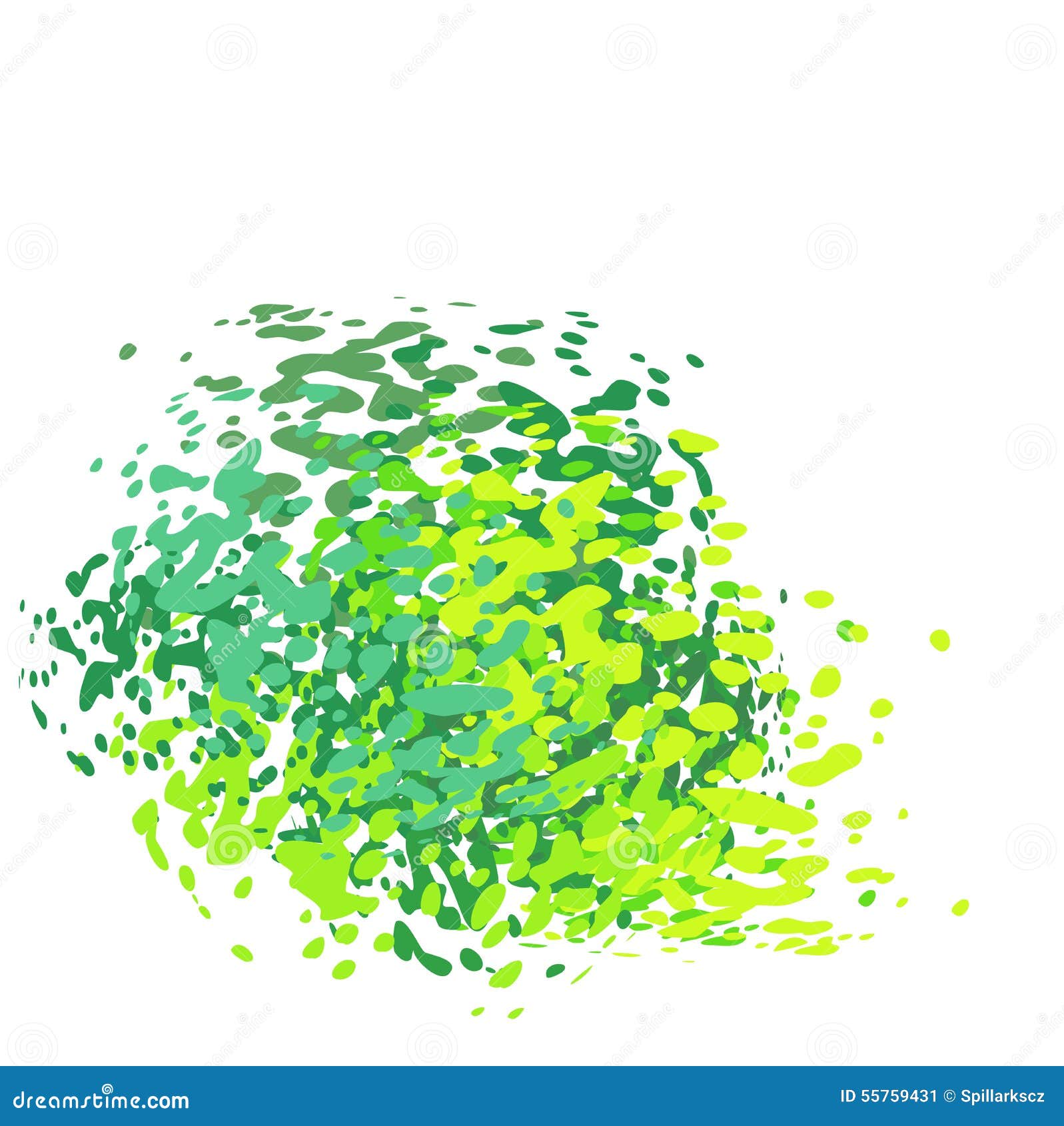 Abstract Liquid Green Drip Splatter Silhouette On White Cartoon Vector ...