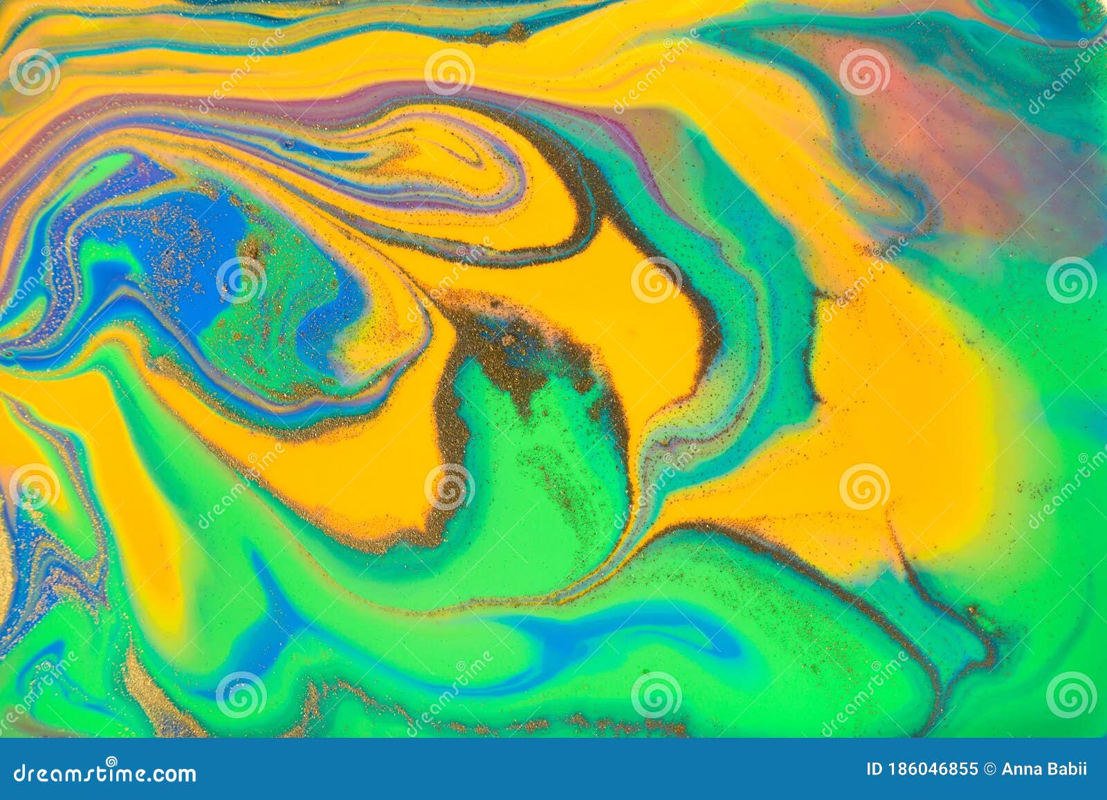 Abstract Liquid Ink with Golden Gold Stains. Stock Image - Image of ...