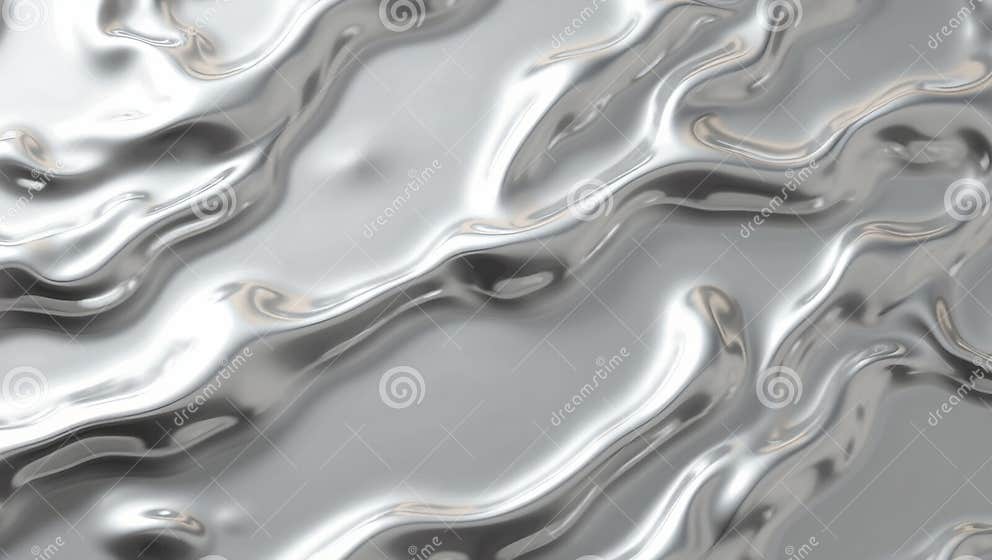 Abstract Liquid Mercury Texture in Silver Tones with Dynamic Reflections Stock Illustration ...