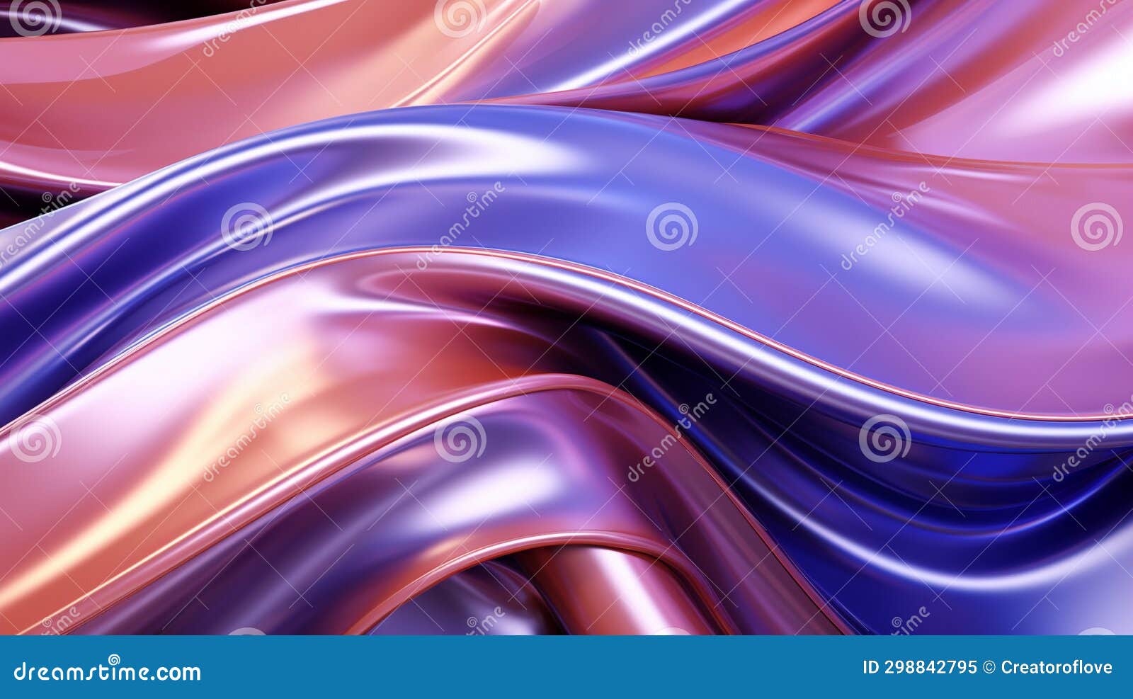 Abstract Liquid Metal Glossy Wave Wallpaper Stock Illustration ...