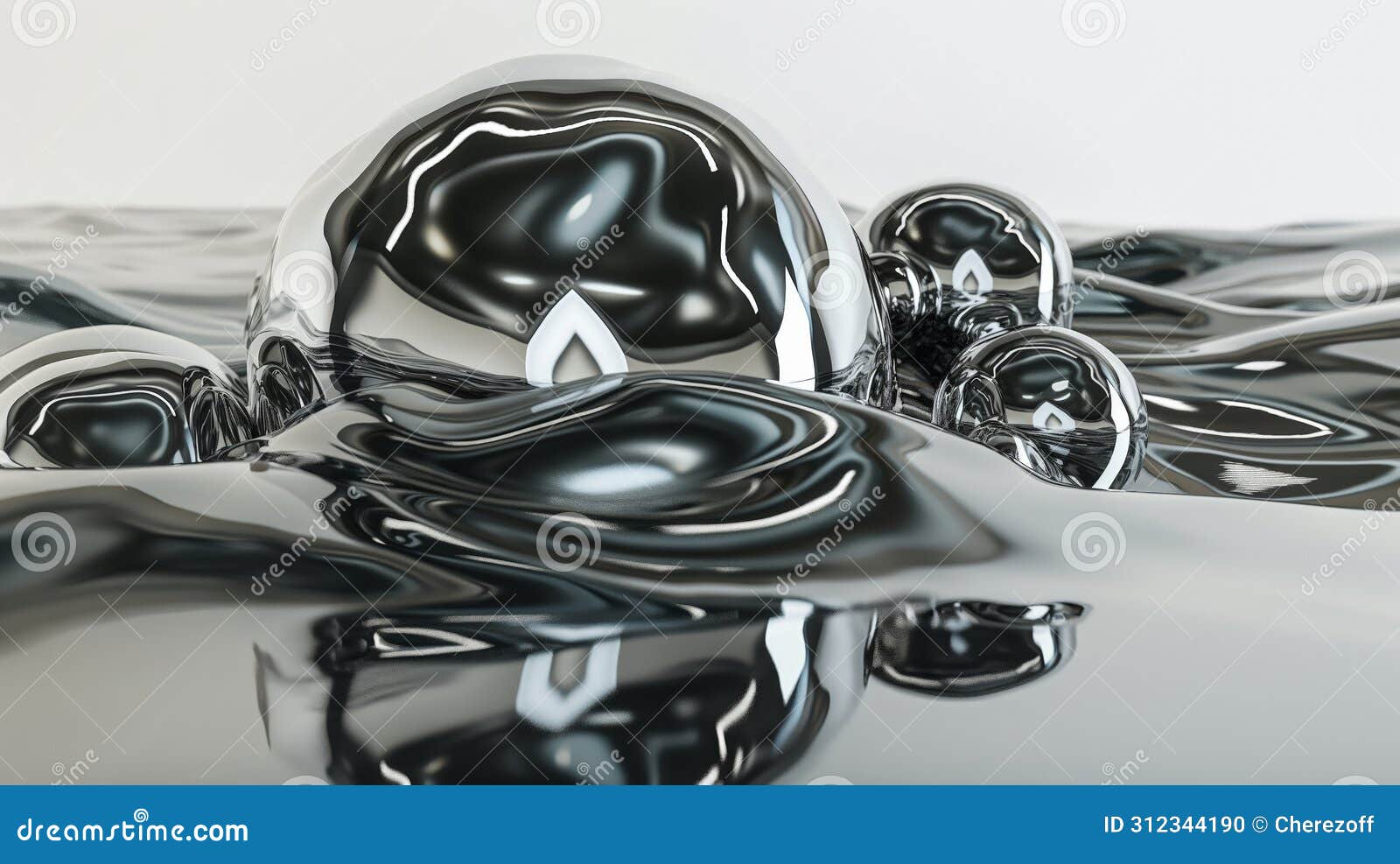 Abstract Liquid Metal Sculpture Stock Photo - Image of concept ...