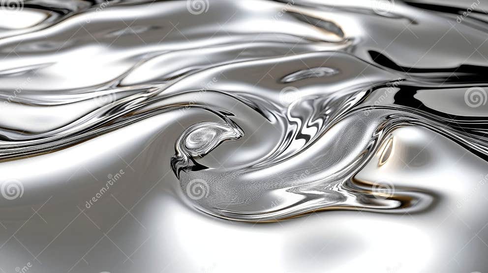 Abstract Liquid Metal Texture Background, Silver Render, 3D, Shiny ...