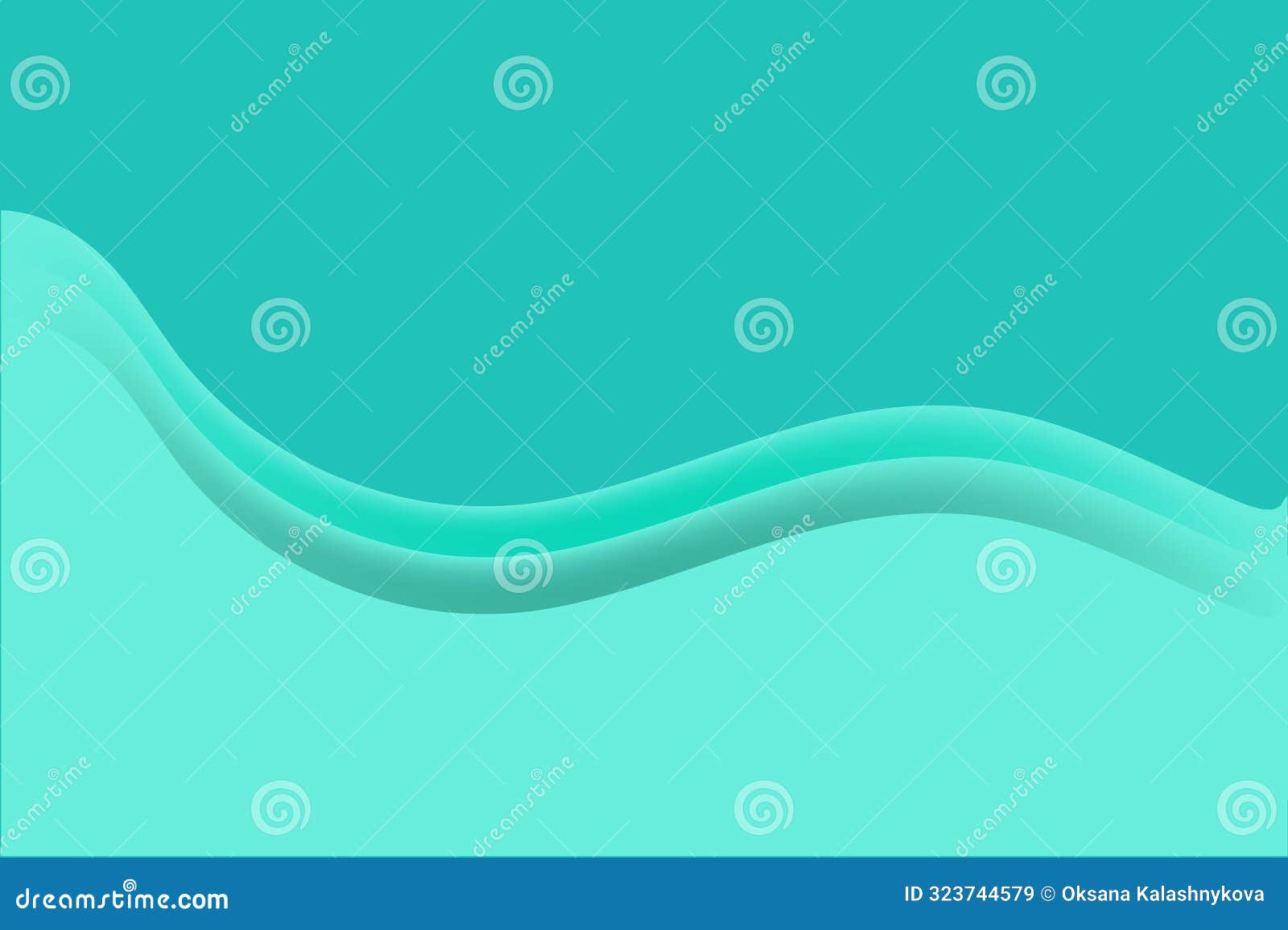Turquoise Tint Gradient Background With Liquid Wavy Lines Blank Empty ...