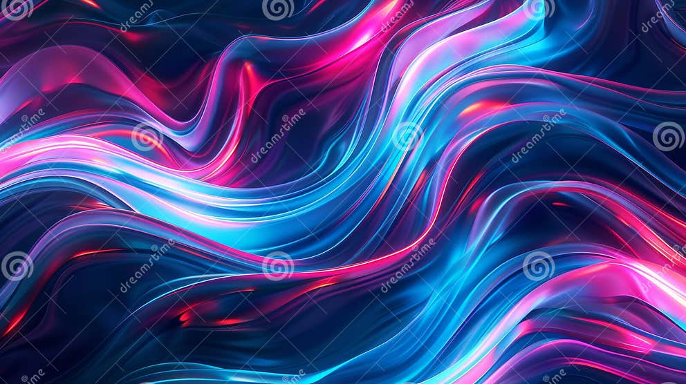 Abstract Liquid Neon Wave Pattern Stock Photo - Image of design ...
