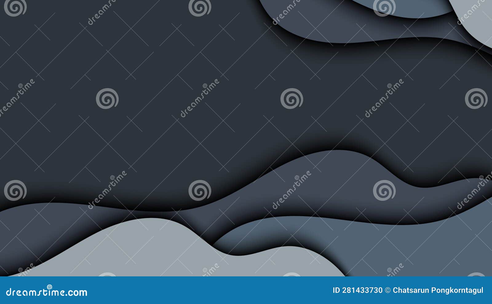 Abstract Liquid Paper Cut Shape Stye On Dark Background Vector ...