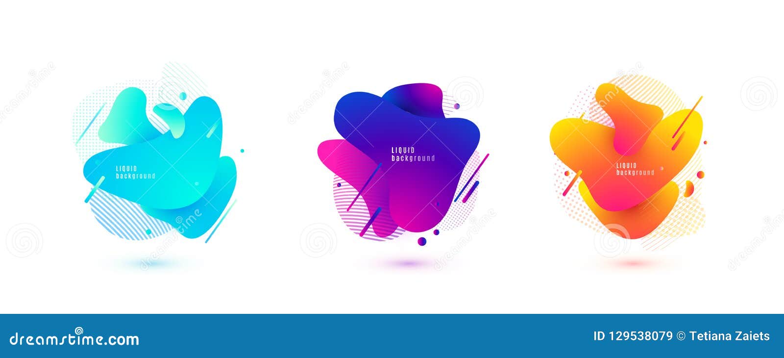 Abstract Liquid Shape. Fluid Design. Isolated Gradient Waves With ...