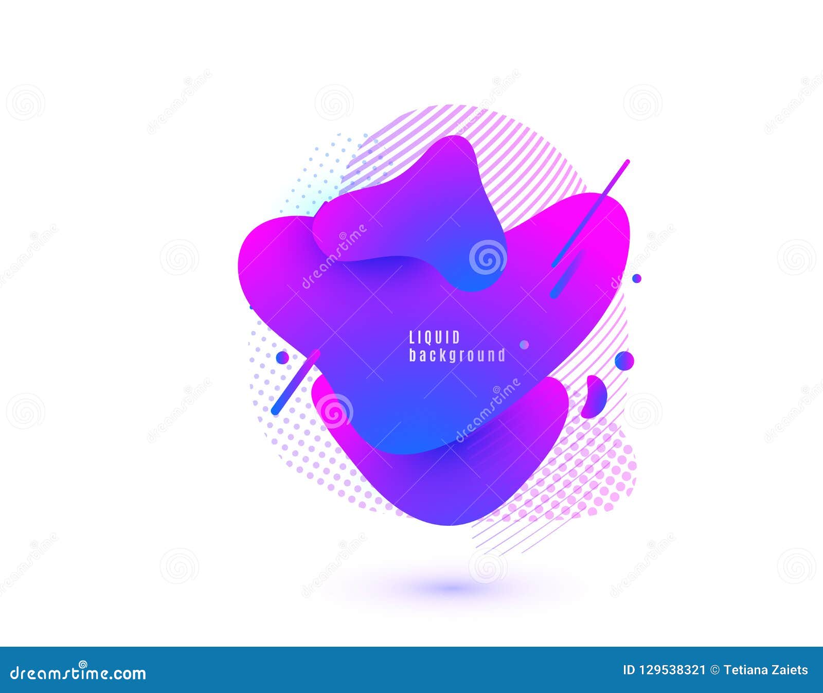 Abstract Liquid Shape. Fluid Design. Isolated Gradient Waves with ...