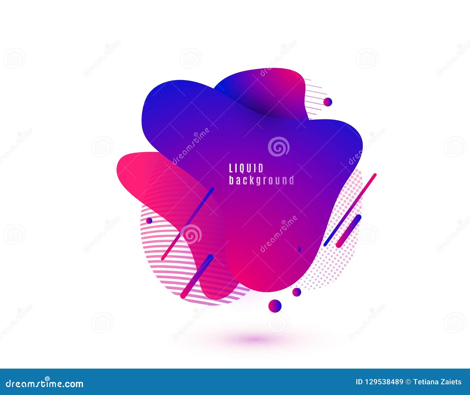 Abstract Liquid Shape. Fluid Design. Isolated Gradient Waves with ...