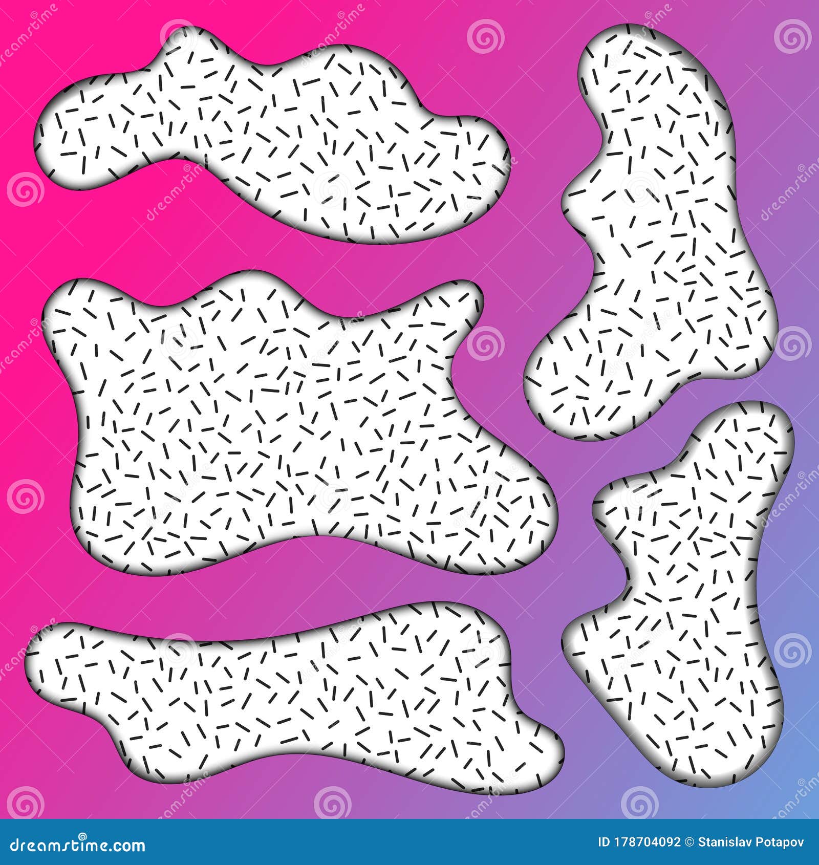 Abstract Liquid Shapes with Cut Out Effect Stock Vector - Illustration ...