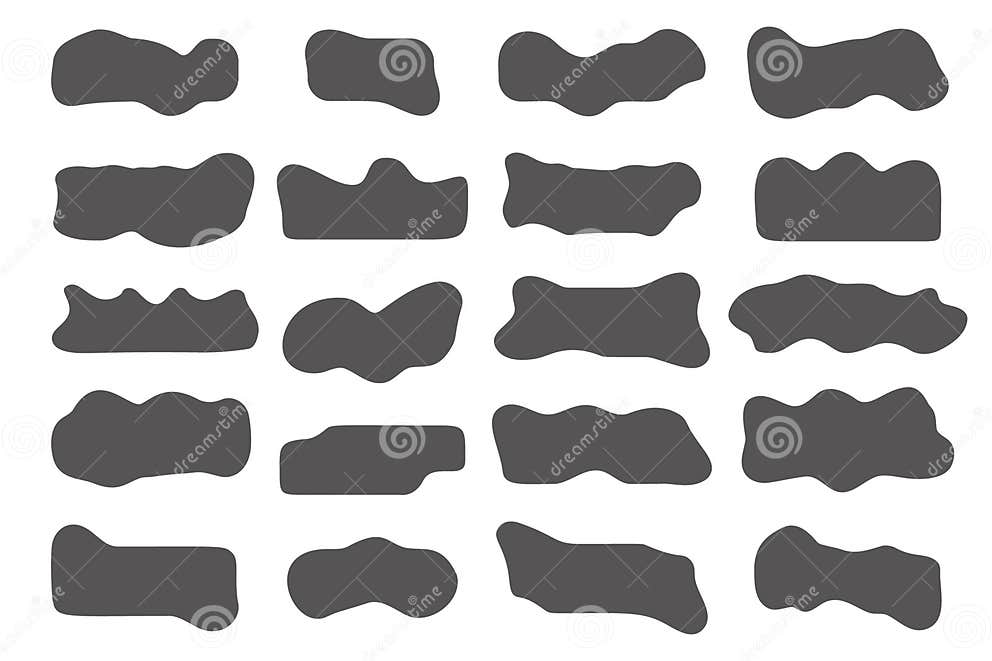 Abstract Liquid Shapes. Organic Flat Blobs. Irregular Fluid Bubbles ...