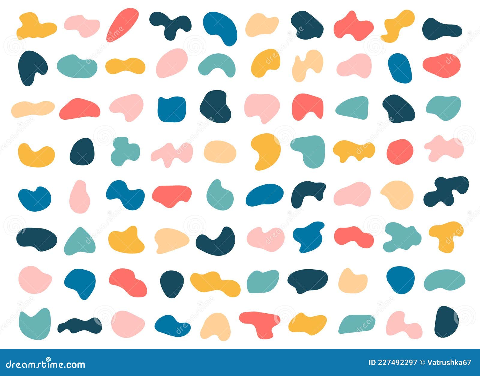 Abstract Liquid Shapes, Organic Random Blobs, Fluid Elements. Colored ...