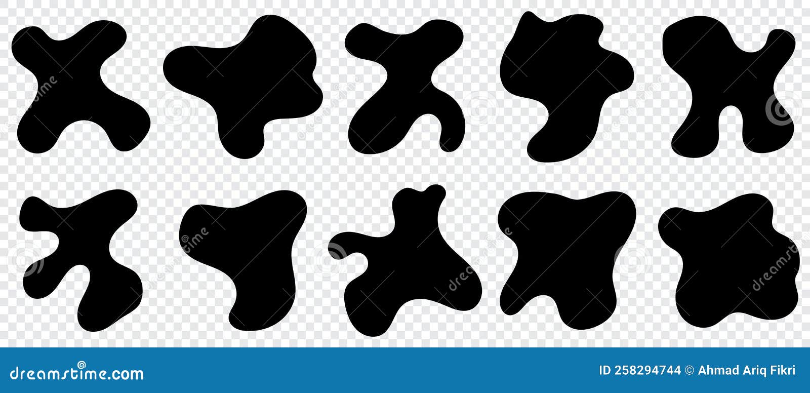 Abstract Liquid Shapes Set. Irregular Oval Blob. Futuristic Shape Ink ...