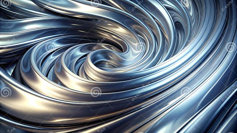 Abstract Liquid Silver Texture Background with Swirling Patterns ...