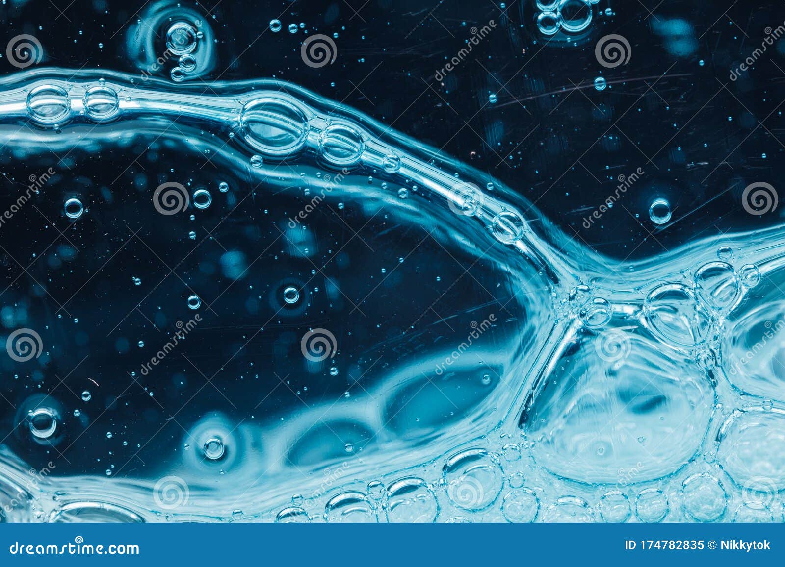 Abstract Liquid Soap Bubbles Blue Background Stock Image - Image of ...
