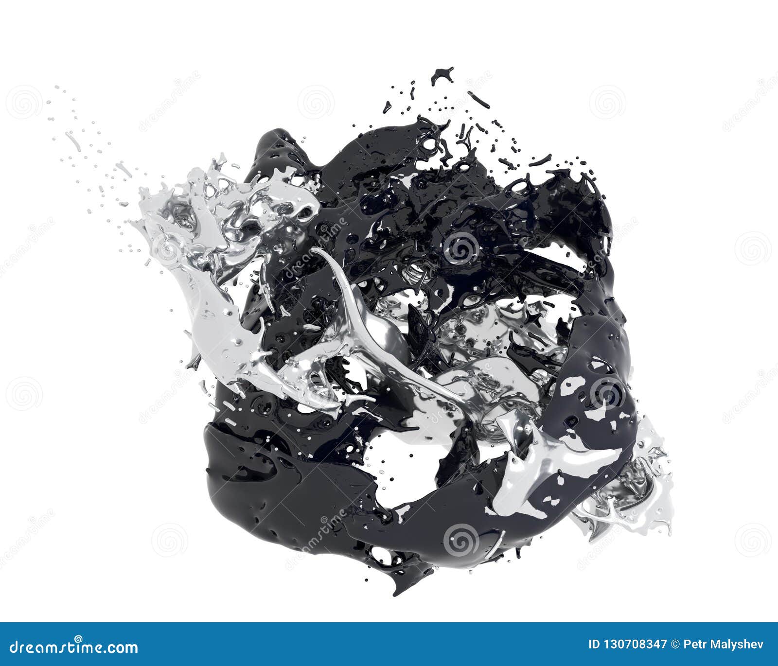 Abstract Liquid Splash, 3d Render Stock Illustration - Illustration of ...