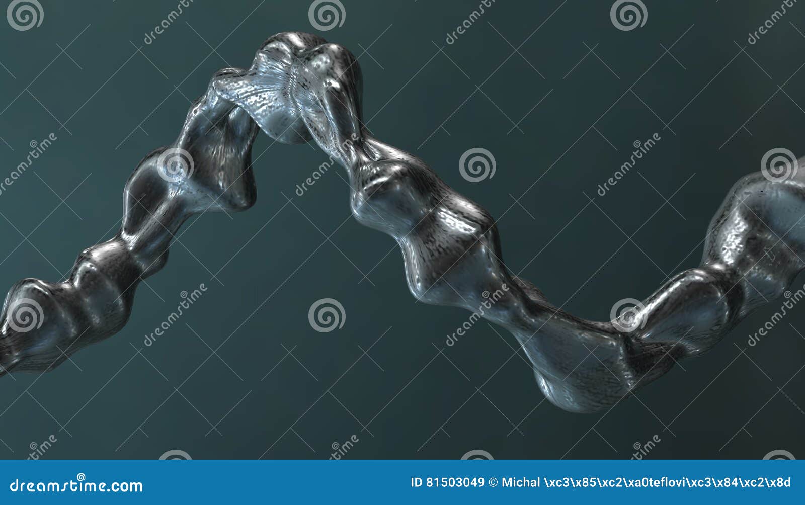 Abstract Liquid Stone Metal in Dark Space, 3d Render Stock Illustration ...