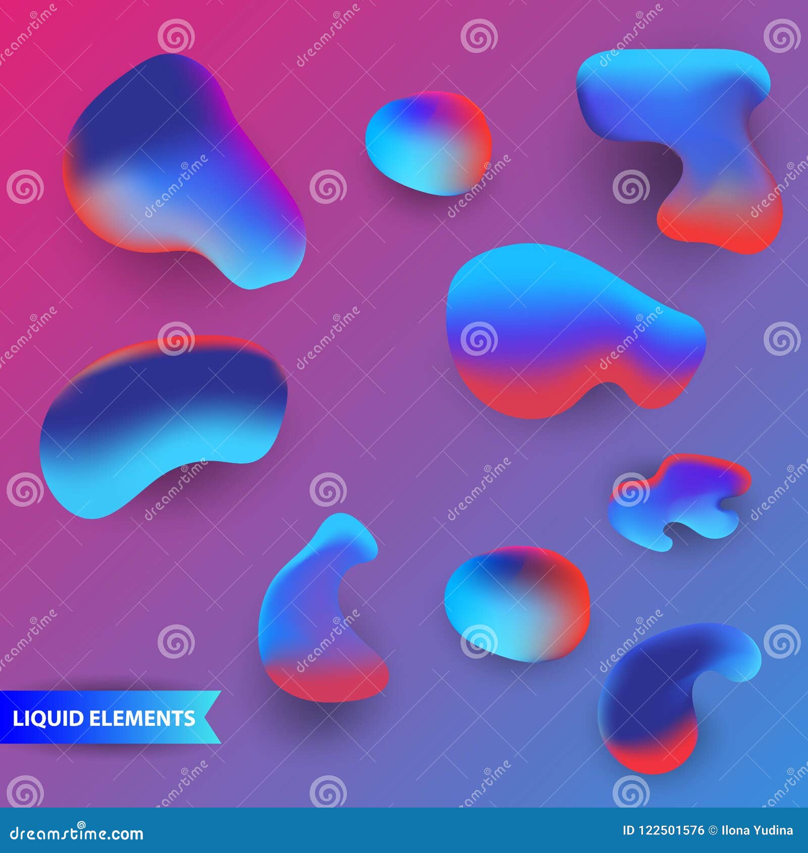 Abstract Liquid Vector Shapes Collection, Modern Colorful Gradient ...