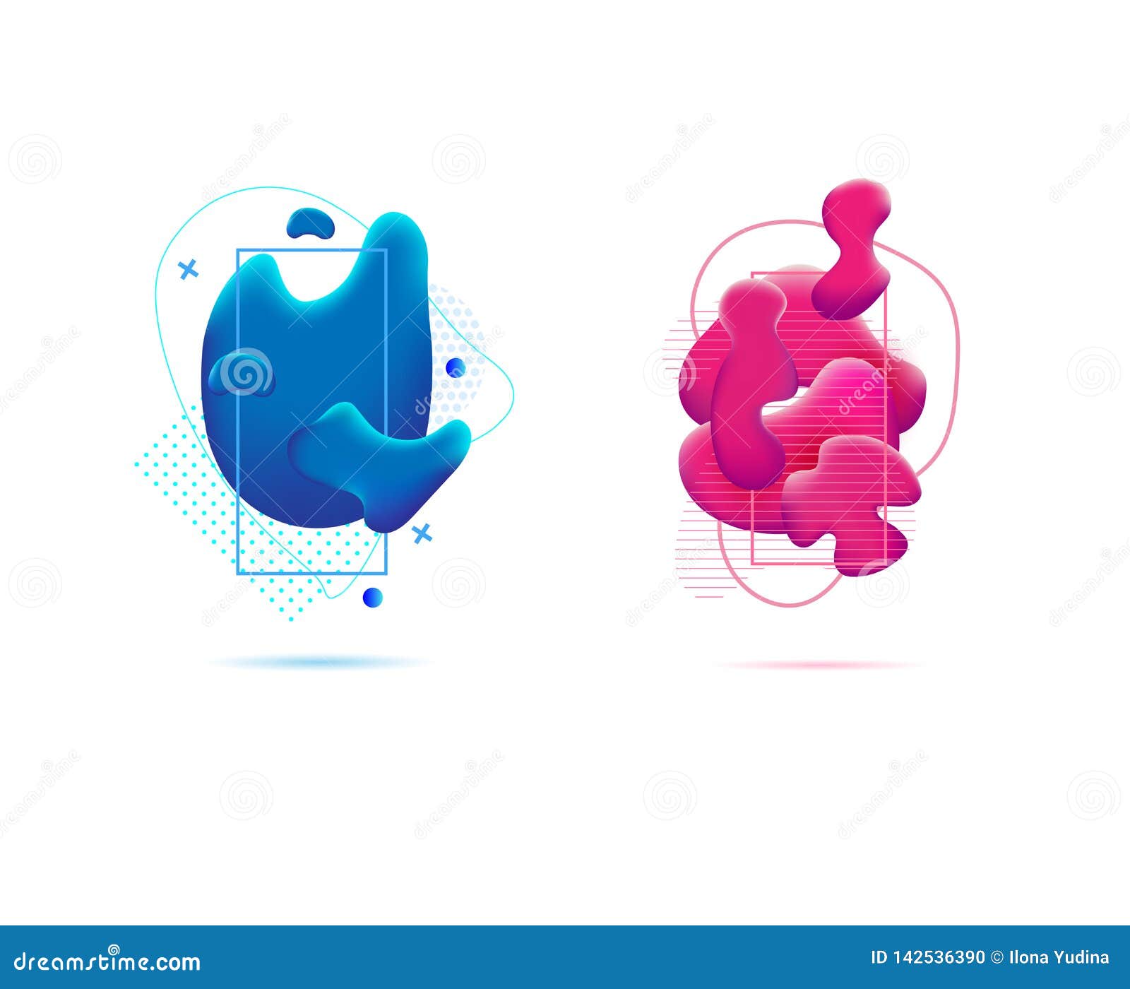 Abstract Liquid Vector Shapes Collection, Modern Colorful Gradient ...