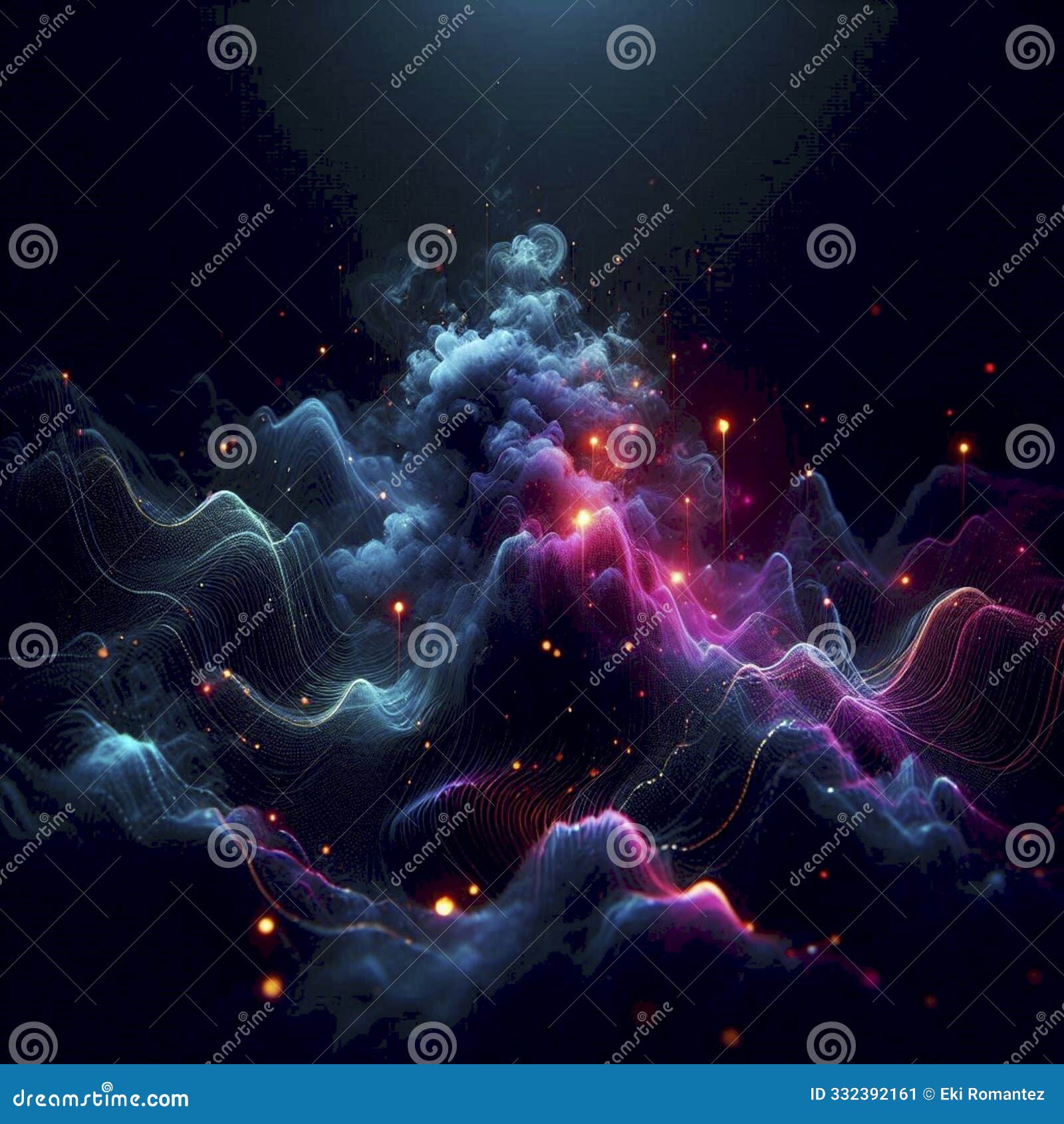 Abstract Liquid Wave Design in Vibrant Neon Colors, with a High ...