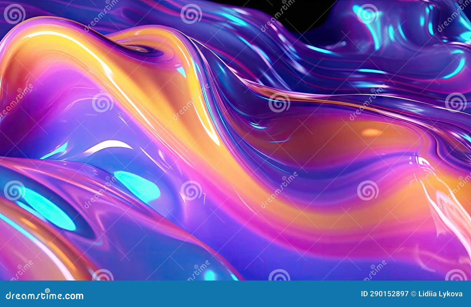 Abstract Liquid Wave Wallpaper. Creative Holographic Banner. Created ...