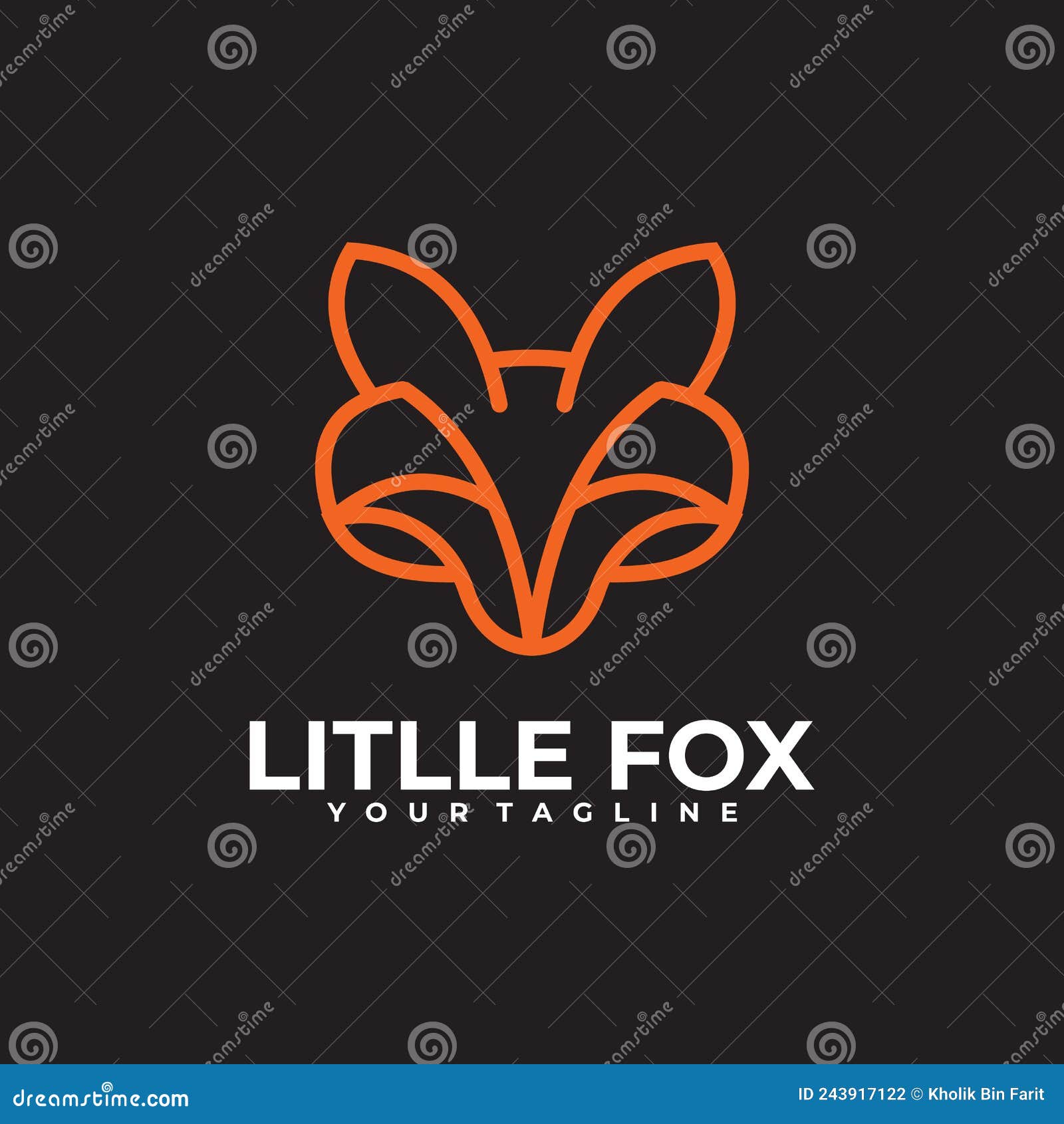 Abstract Little Fox Logo Vector Design Template Stock Vector ...