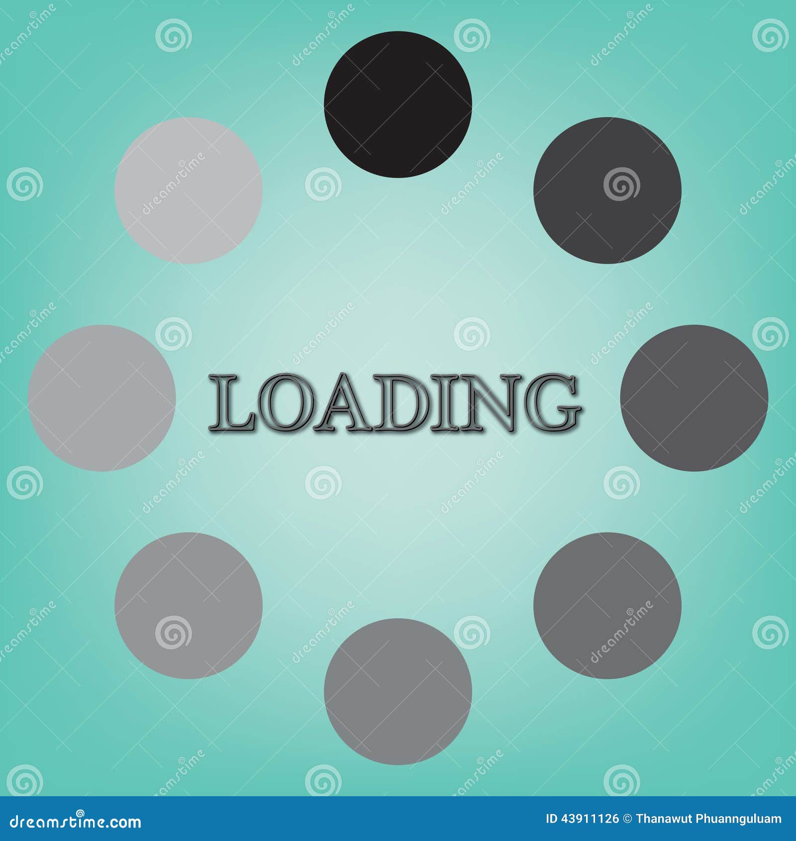 Abstract Loading Symbol on Blue Background Stock Illustration ...