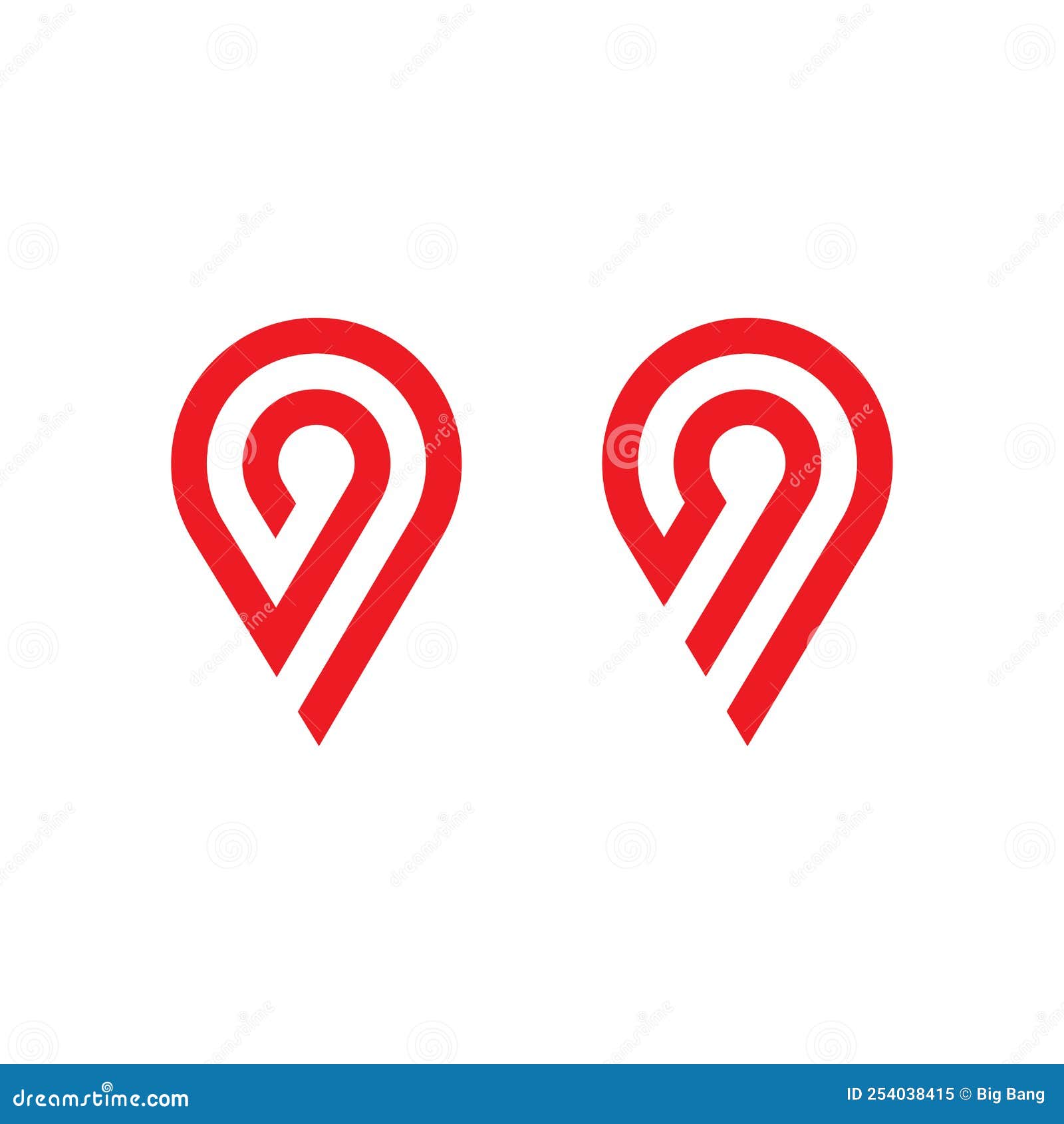 Abstract Location Pin Logo Icon Design Stock Vector - Illustration of ...