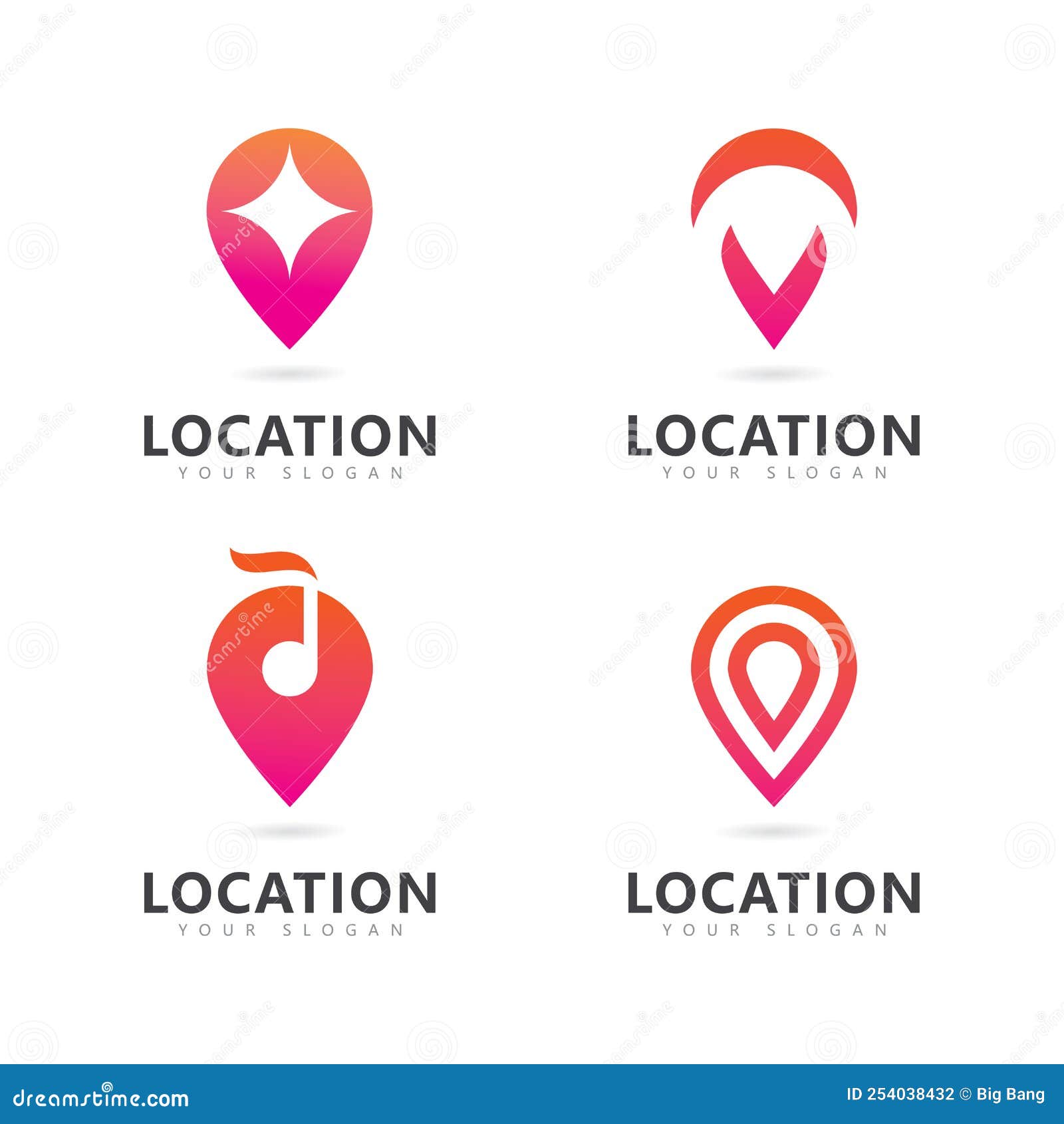 Abstract Location Pin Logo Icon Design Stock Vector - Illustration of ...
